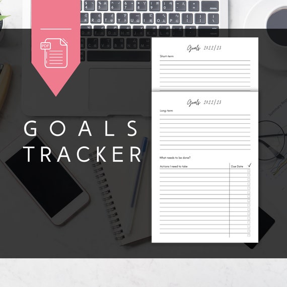 Goals Planner Digital Goal Tracker Goal Setting Printable - Etsy