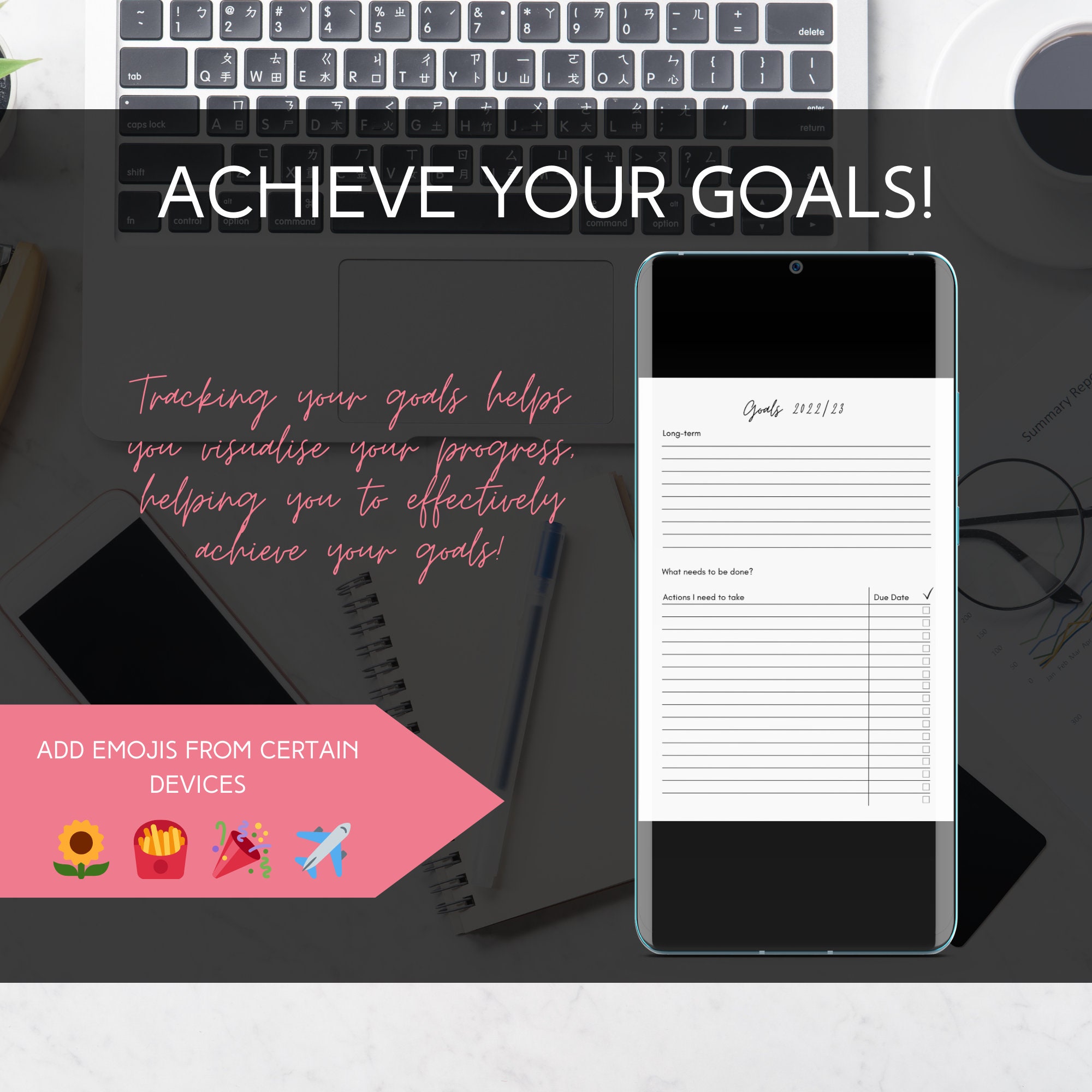 Goals Planner | Digital Goal Tracker | Goal Setting Printable | Goal ...