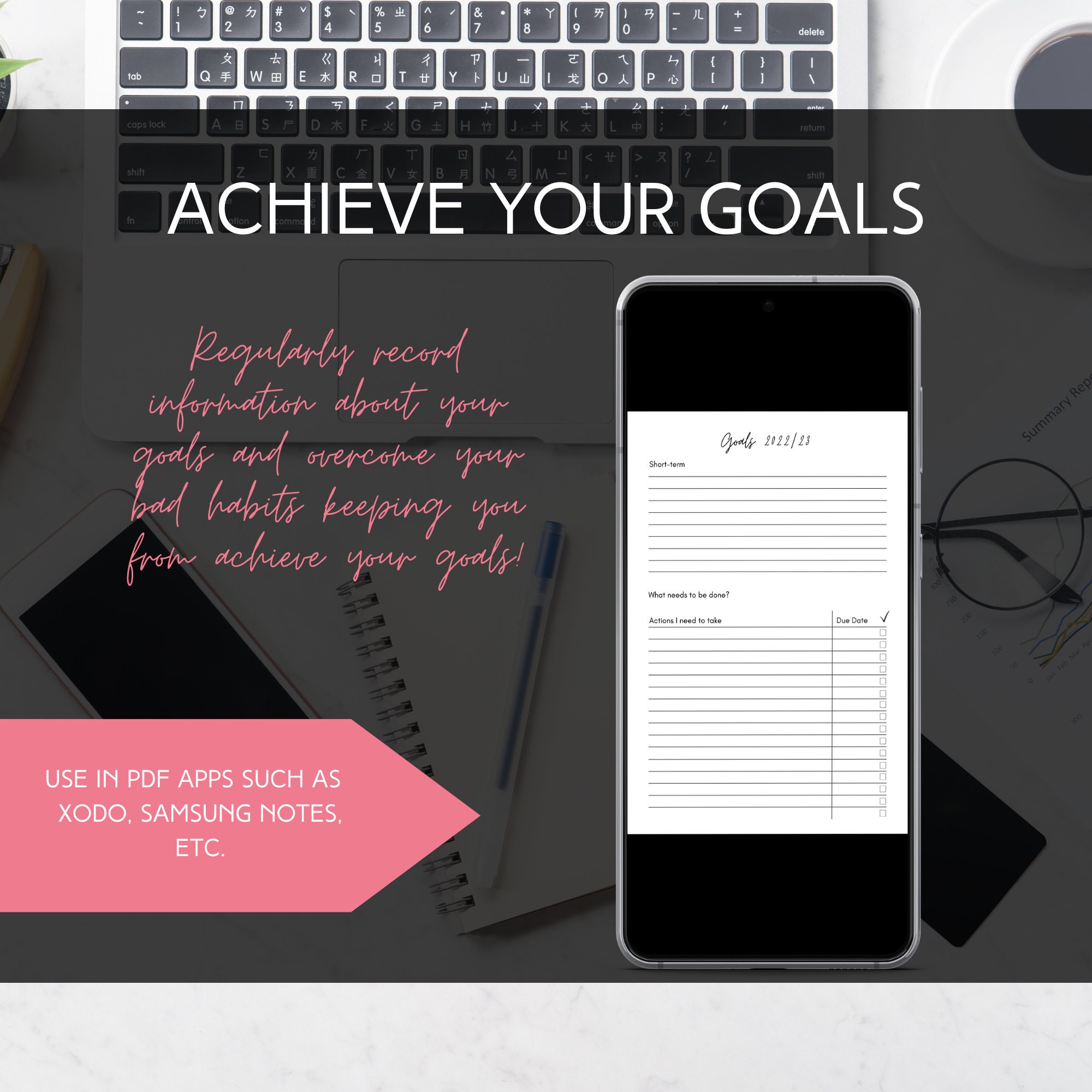 Goals Planner | Digital Goal Tracker | Goal Setting Printable | Goal ...
