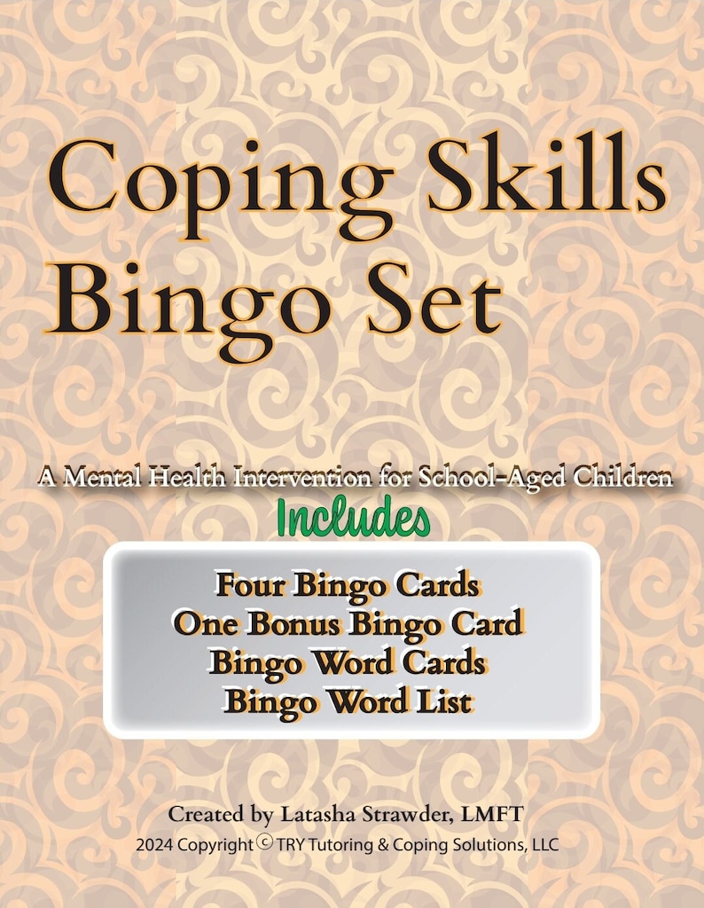Coping Skill Bingo Set W/ Bonus Card - Etsy