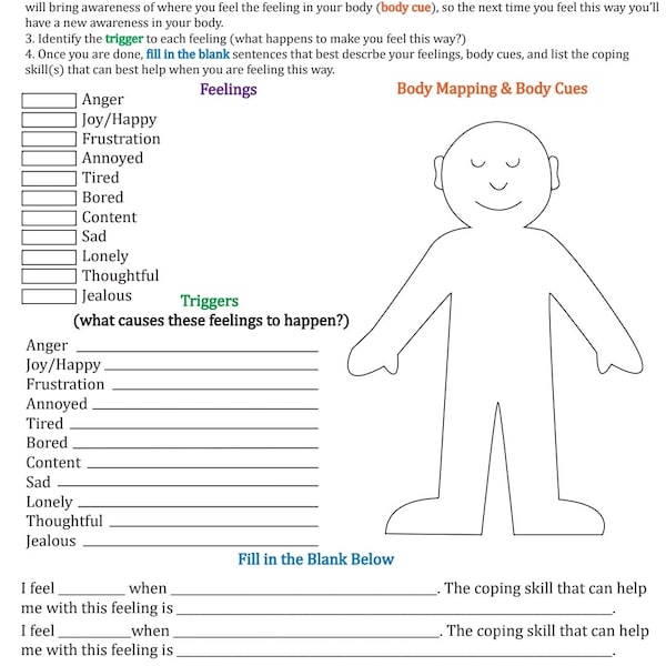 Triggers Worksheet - Etsy