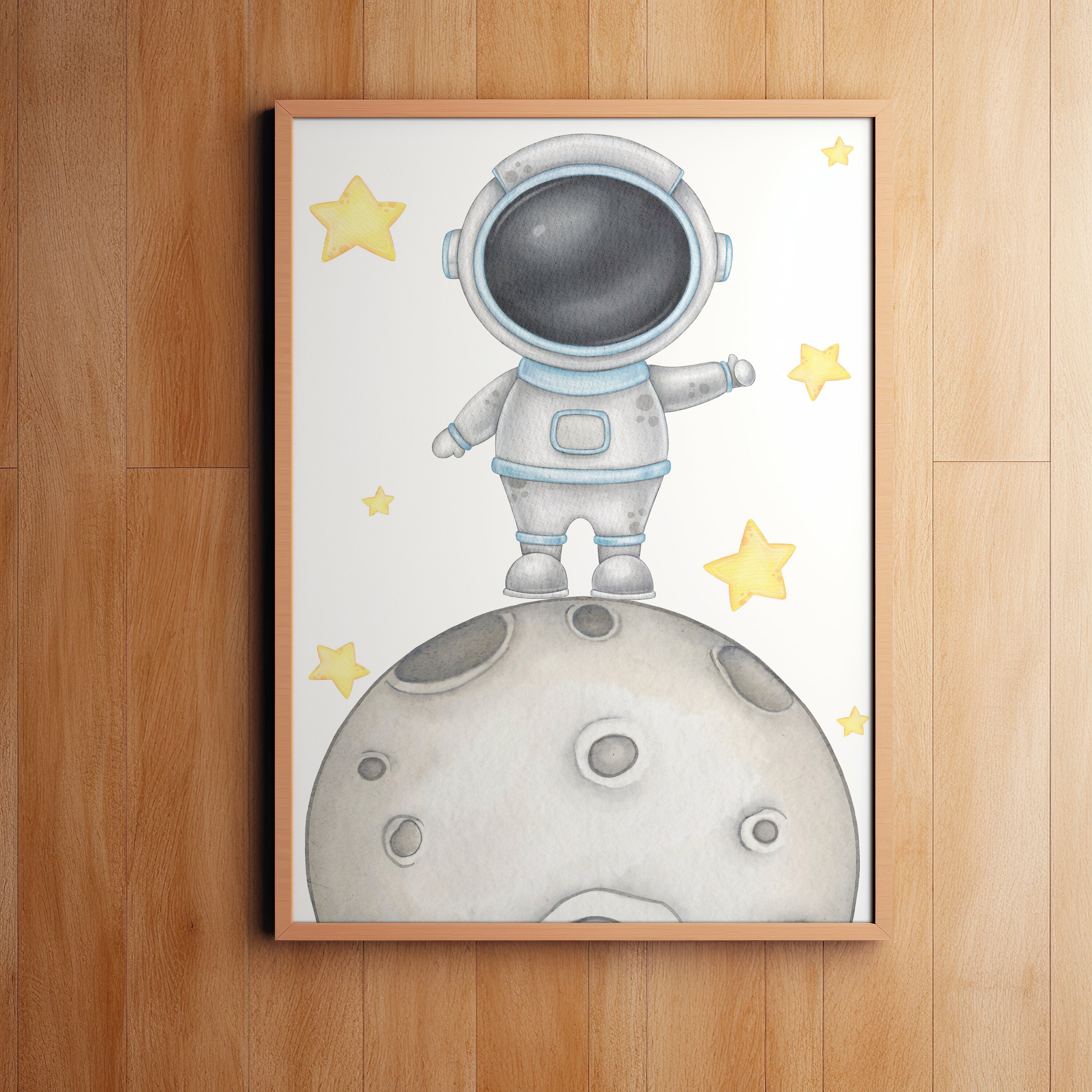 Set of 3 -outer Space Astronaut Prints for Baby Boy Nursery, Spaceship ...
