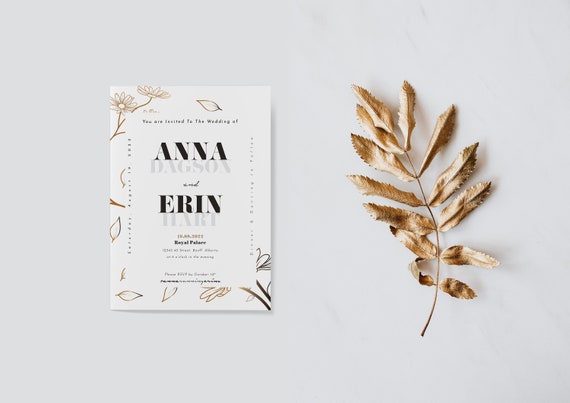 Modern Wedding Card Digital Design 2022 Printable Invitation - Etsy