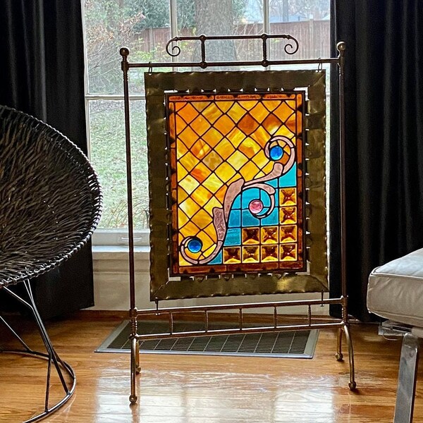 Stained Glass Fireplace - Etsy