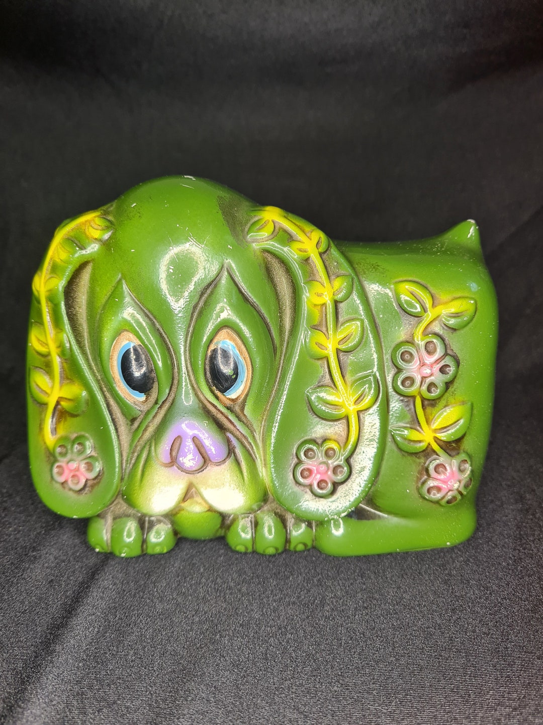 Vintage Ceramic Hound Dog Money Box Coin Bank Kitsch - Etsy