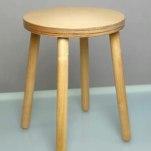 Chair Round Stool Small Wooden Stool Black Tabouret Bedside Table Plant ...