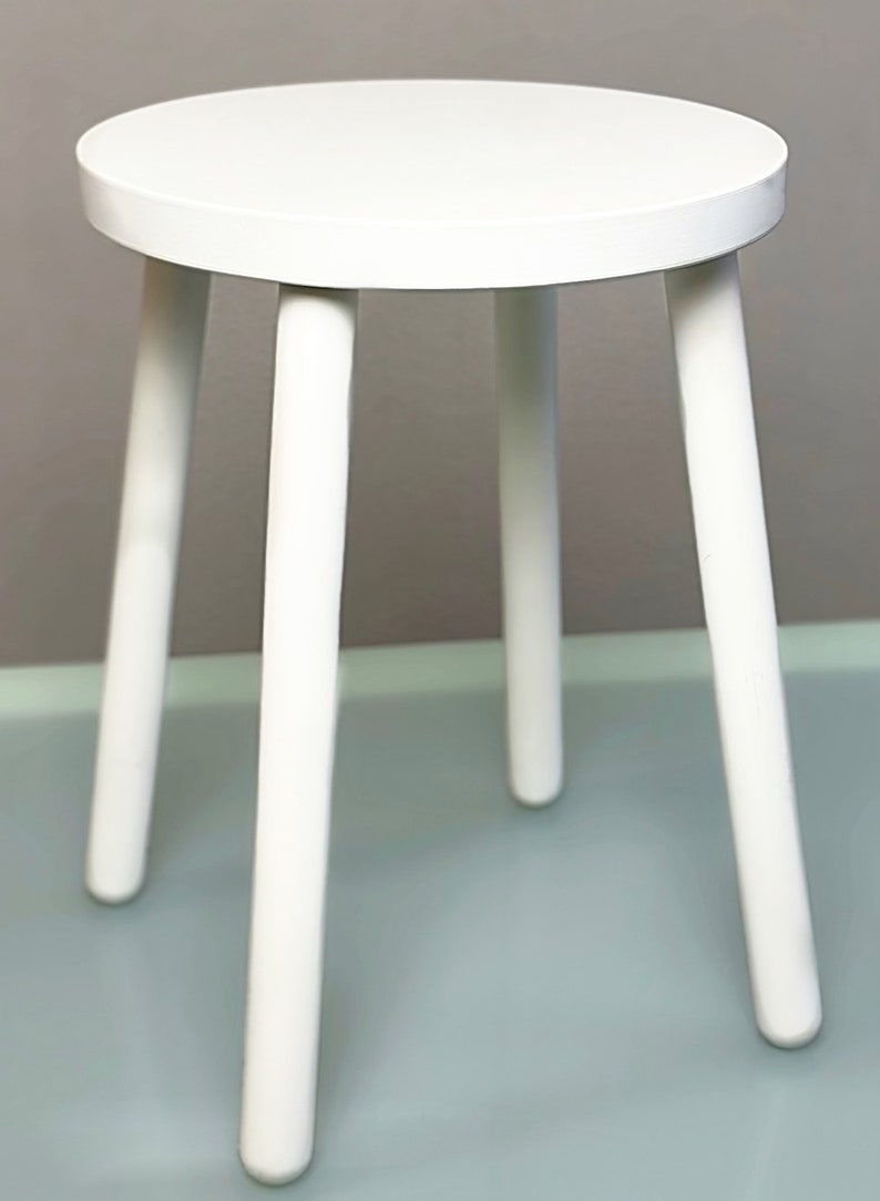 Chair Round Stool Small Wooden Stool Black Tabouret Bedside Table Plant ...