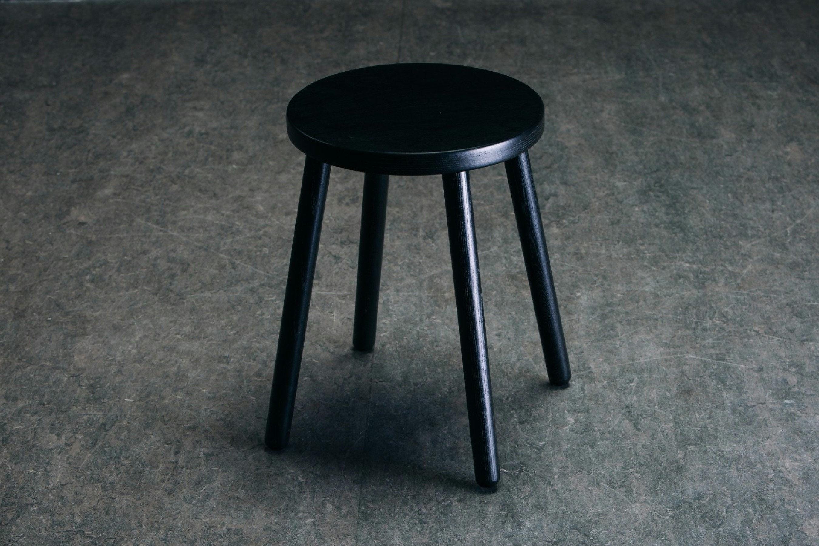 Chair Round Stool Small Wooden Stool Black Tabouret Bedside Table Plant ...