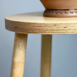 Chair Round Stool Small Wooden Stool Black Tabouret Bedside Table Plant ...