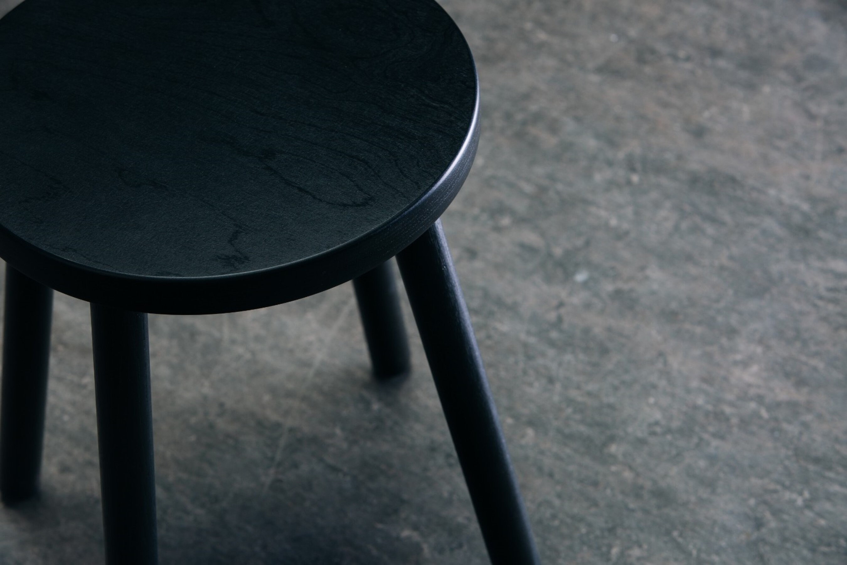 Chair Round Stool Small Wooden Stool Black Tabouret Bedside Table Plant ...