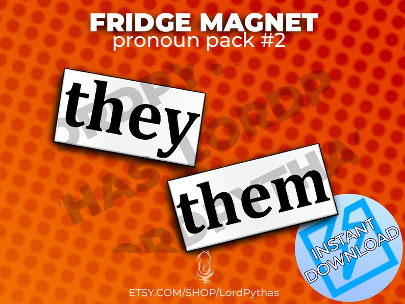 Fridge Magnet Pronoun Pack #2 Emotes for Twitch, Discord, and Youtube ...