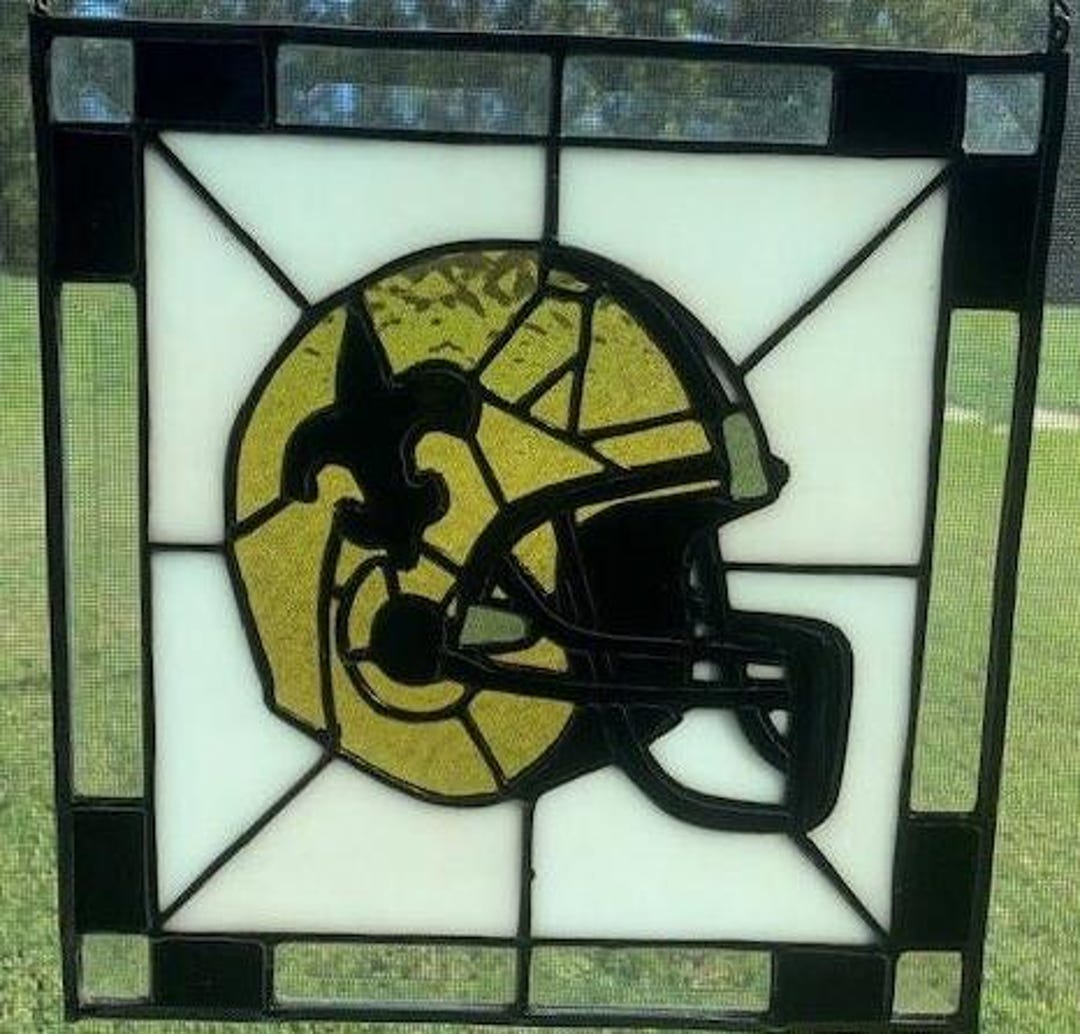 Saints Football Helmet-stained Glass - Etsy