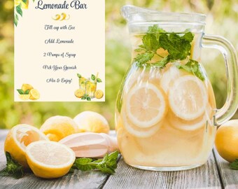 Lemonade Bar Printable Menu With Recipes! - Etsy