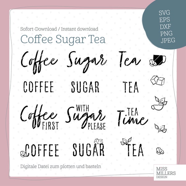 Tea Coffee Sugar Svg - Etsy
