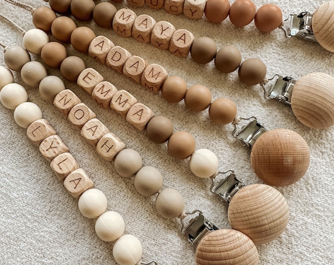 Gold Custom Pacifier With Personalized Baby's Name Gift Set With Clip ...