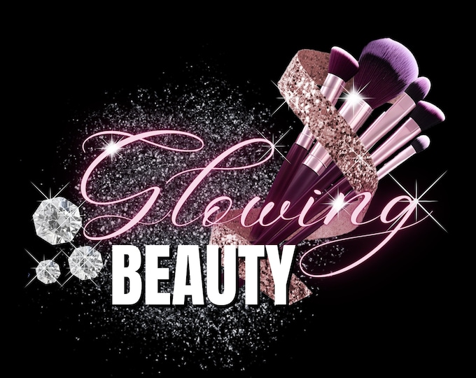 DIY Makeup Logo Template Editable Logo for Makeup Artist Glitter ...