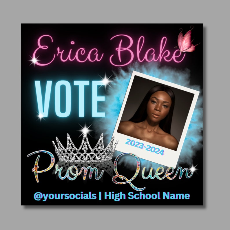 Prom Queen Campaign Flyer, DIY Vote for Me Election High School HBCU ...