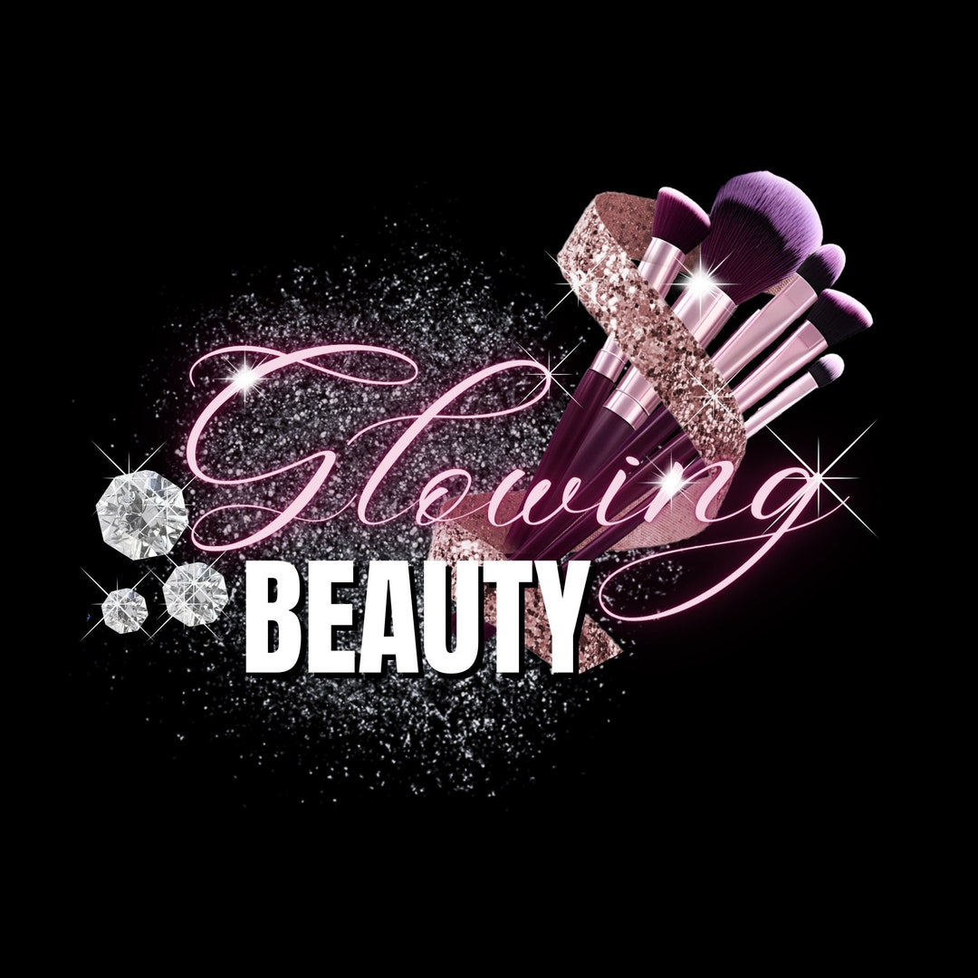 DIY Makeup Logo Template Editable Logo for Makeup Artist Glitter ...