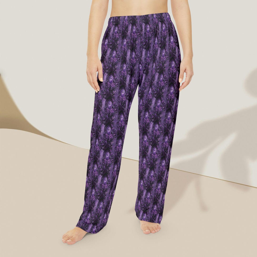 Goth Cemetery Lounge Pajama Pants Women's Gothic Sleepwear Bottoms ...