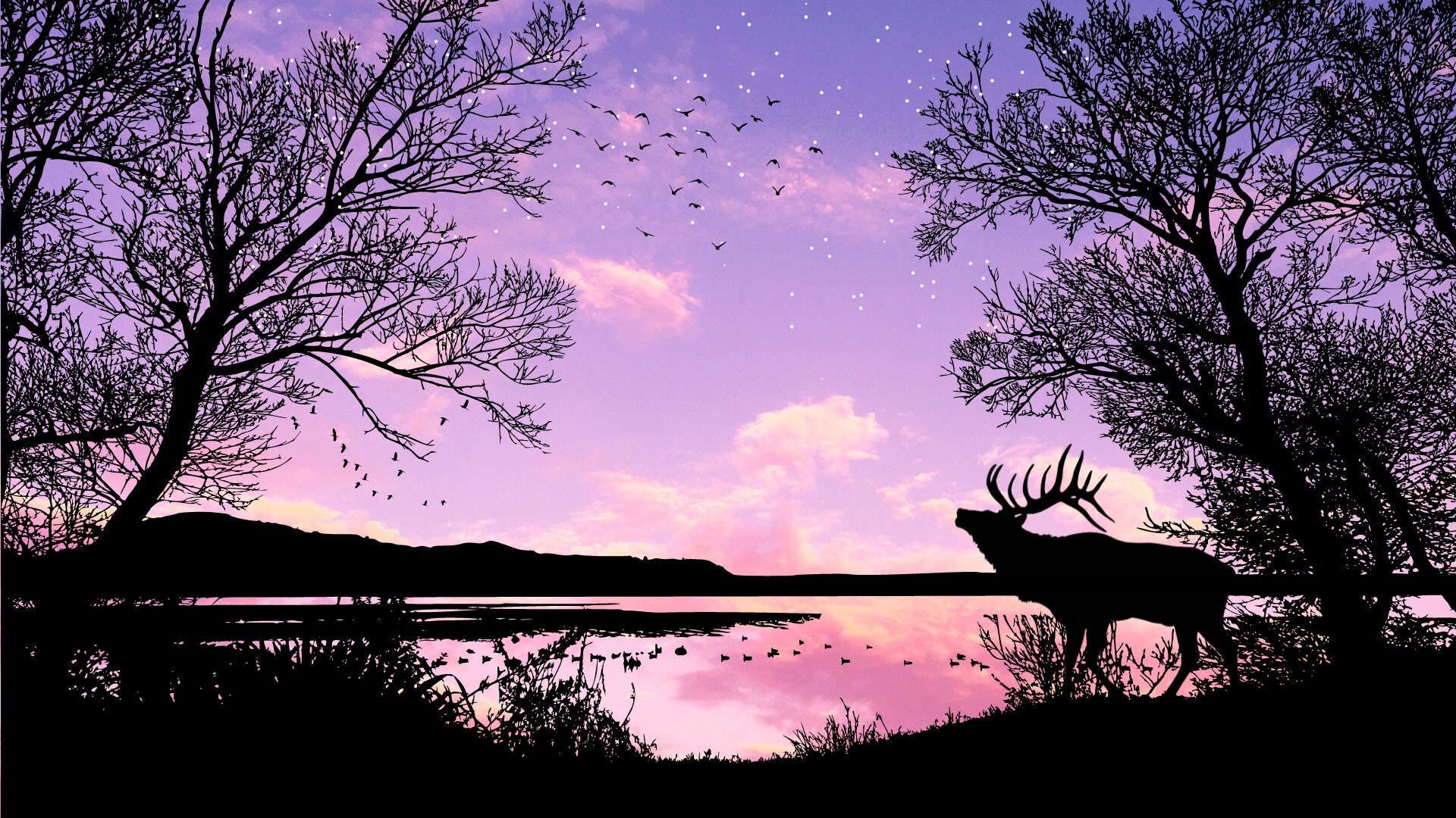 Beautiful Skyline, Digital Art, Desktop Wallpaper, Instant Digital ...