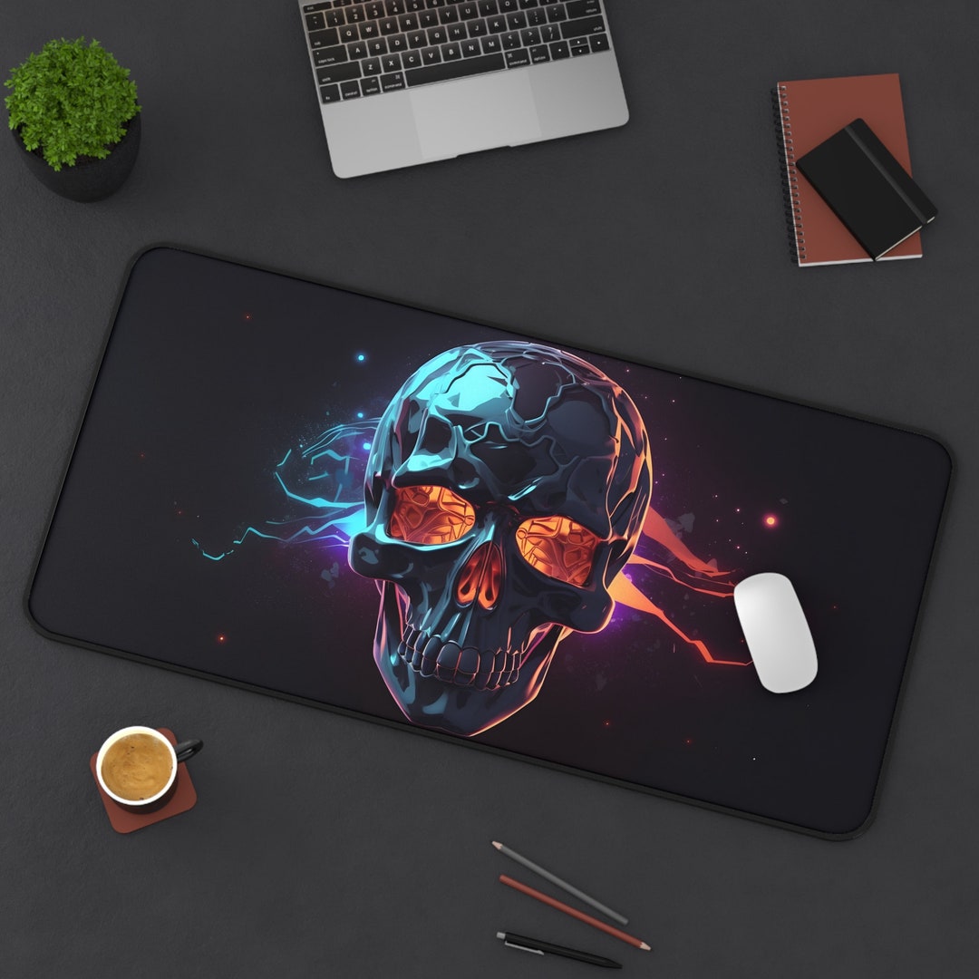 Skull Desk Mat for Gaming, Spooky Desk Mat, Cool Mouse Pad for Gamer Bf ...