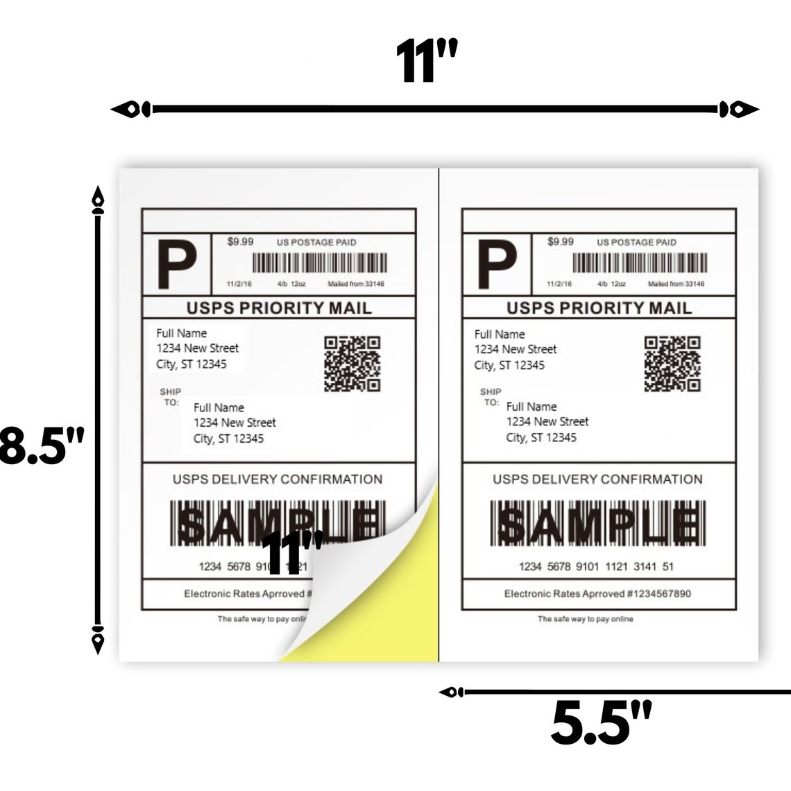 Bulk Blank Shipping Labels Mailing Labels With Adhesive for Small ...