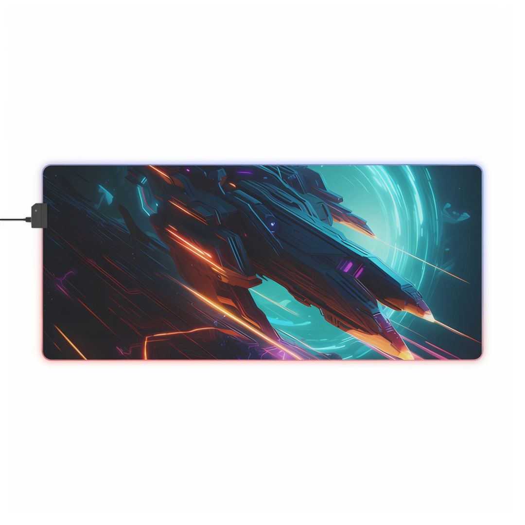 LED Gaming Mouse Pad Neon Background, Large Unique Extended Space Desk ...