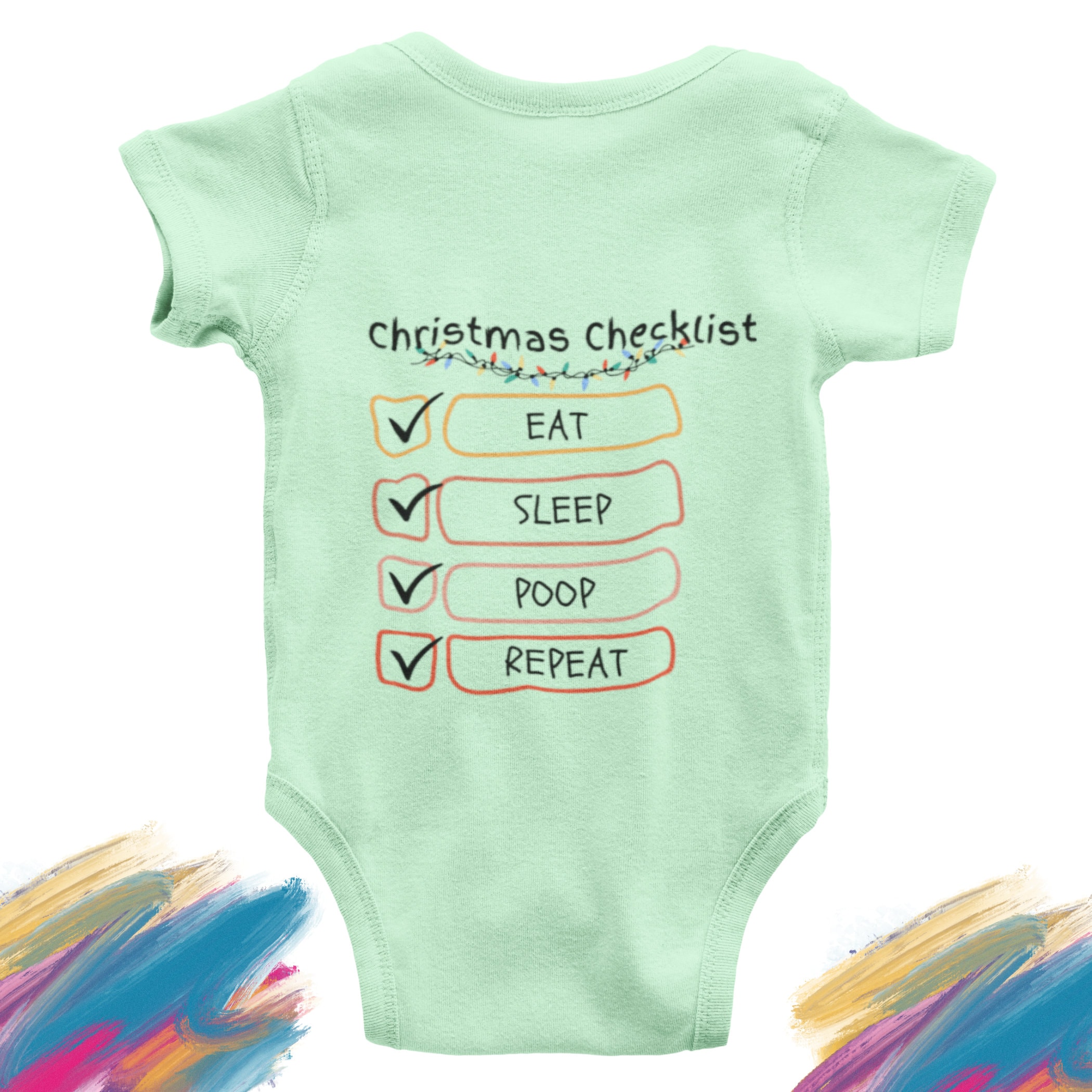 Christmas Baby Onesie SVG: Funny Checklist Design (digital Download) - Etsy