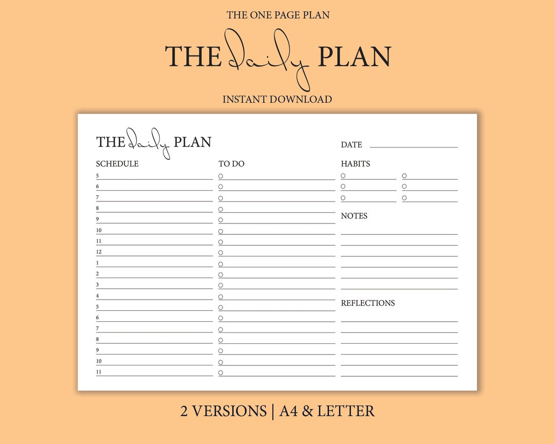 The Daily Plan, Digital Planner, PDF Planner, Notability Planner, iPad ...