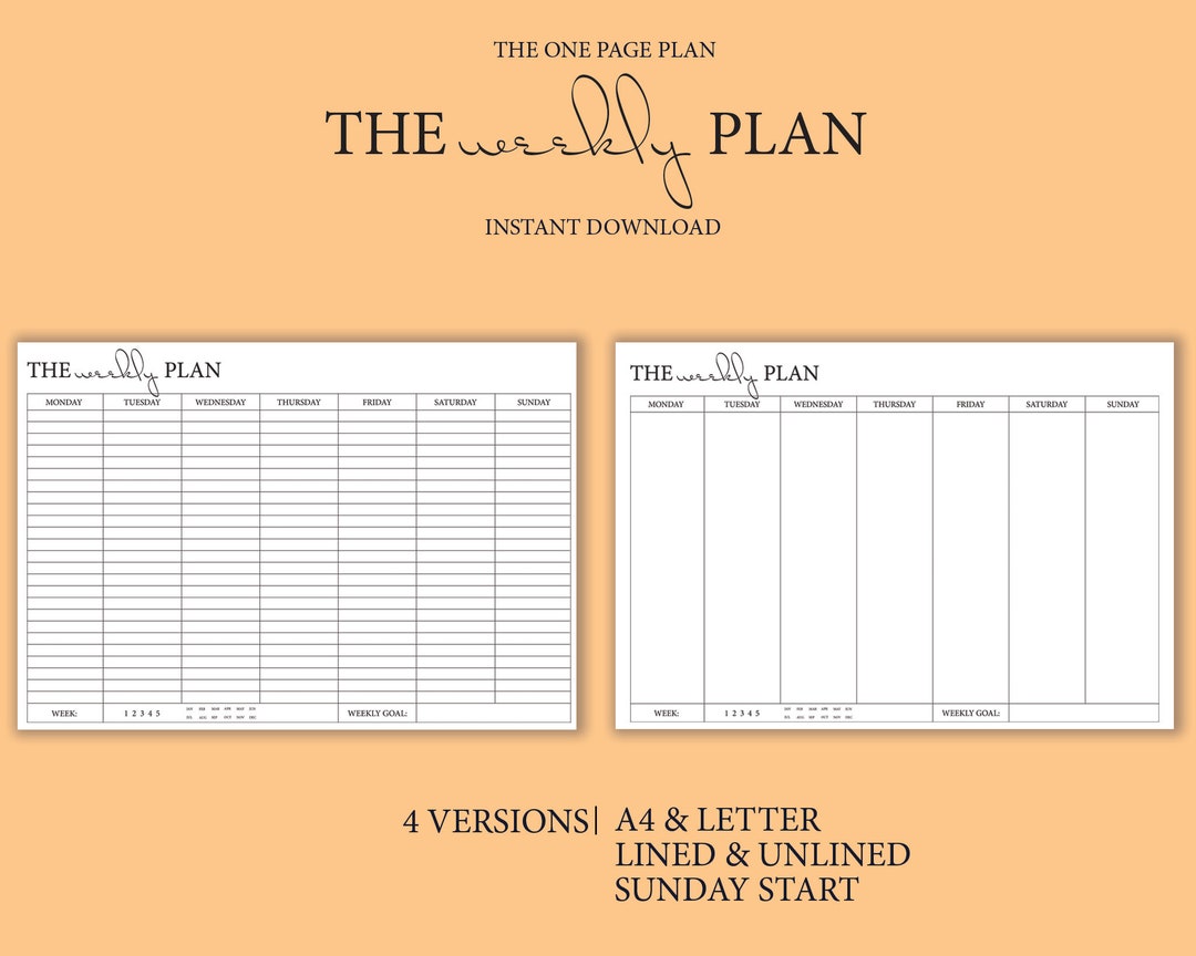 The Weekly Plan, Digital Planner, Weekly Planner, iPad Planner ...