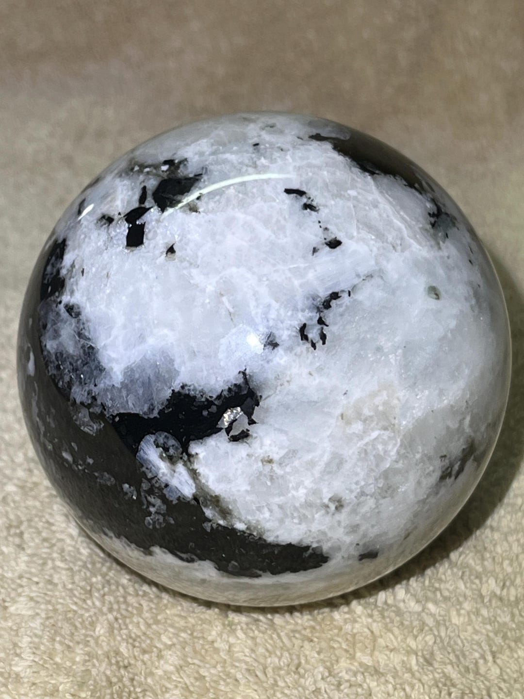 HIGH QUALITY - Big Beautiful Shiny Moonstone Sphere. 1lb 12.4 Oz! 805g ...
