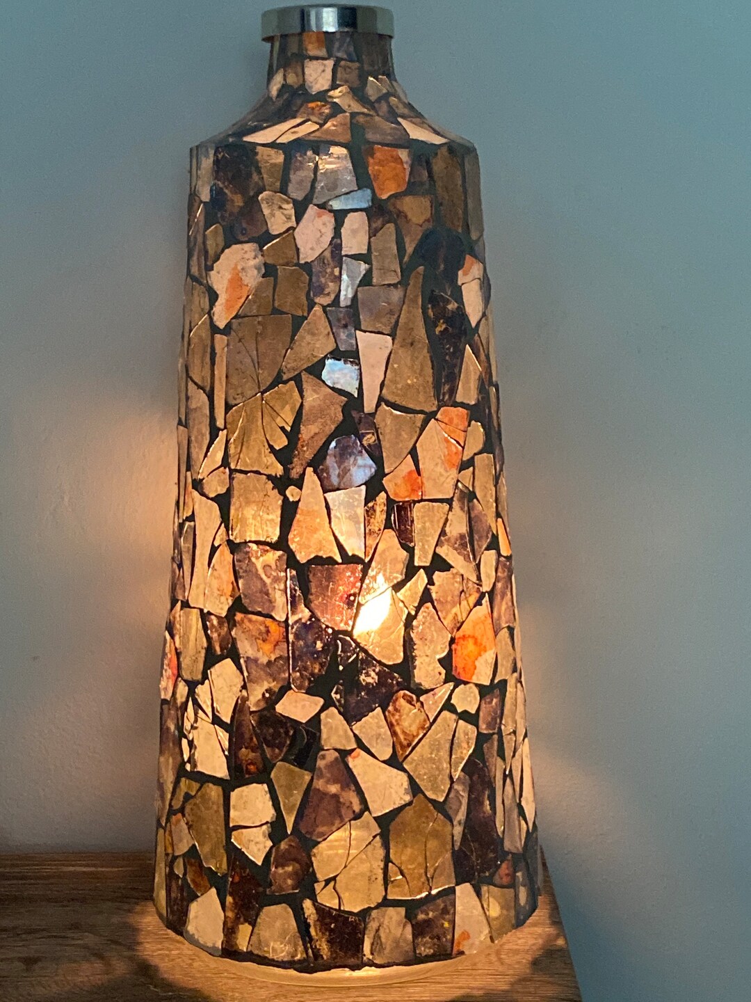 Crackled Glass Accent Lamp. - Etsy