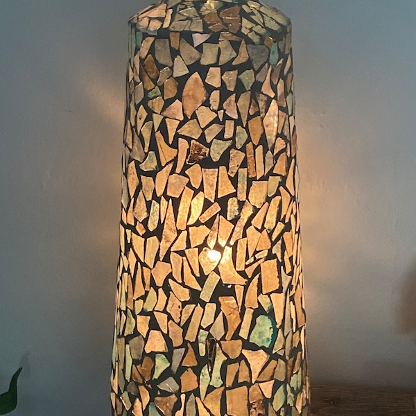 Crackle Glass Lamp - Etsy