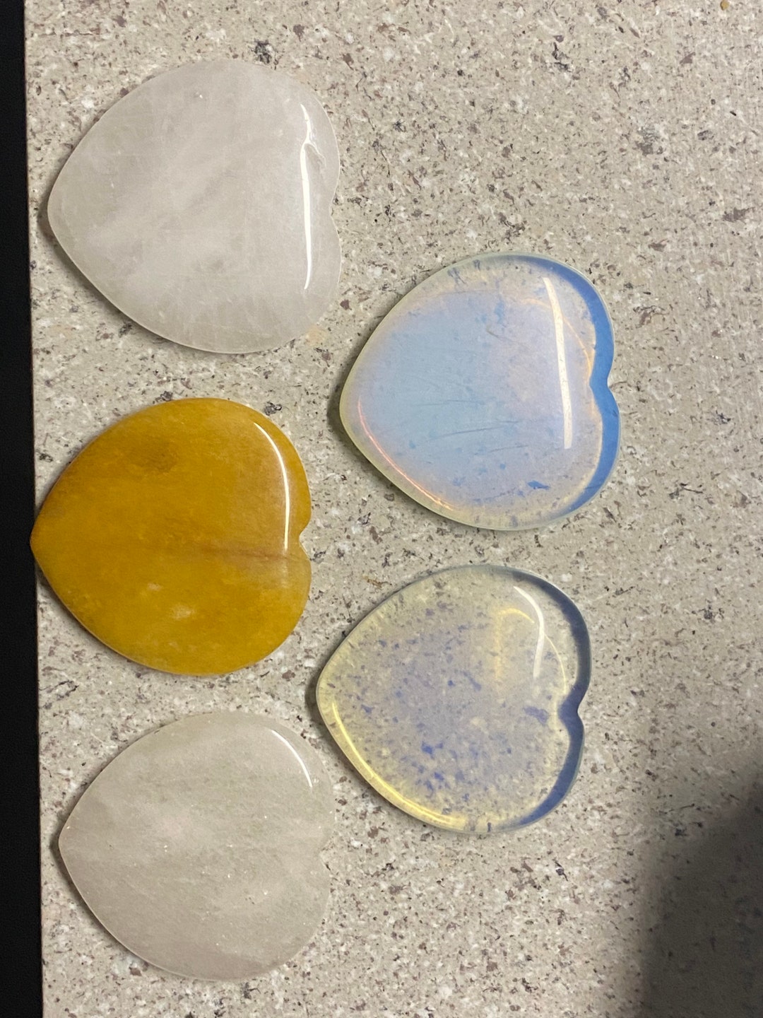 Set of 5 Heart Carving Worry Stones - Etsy