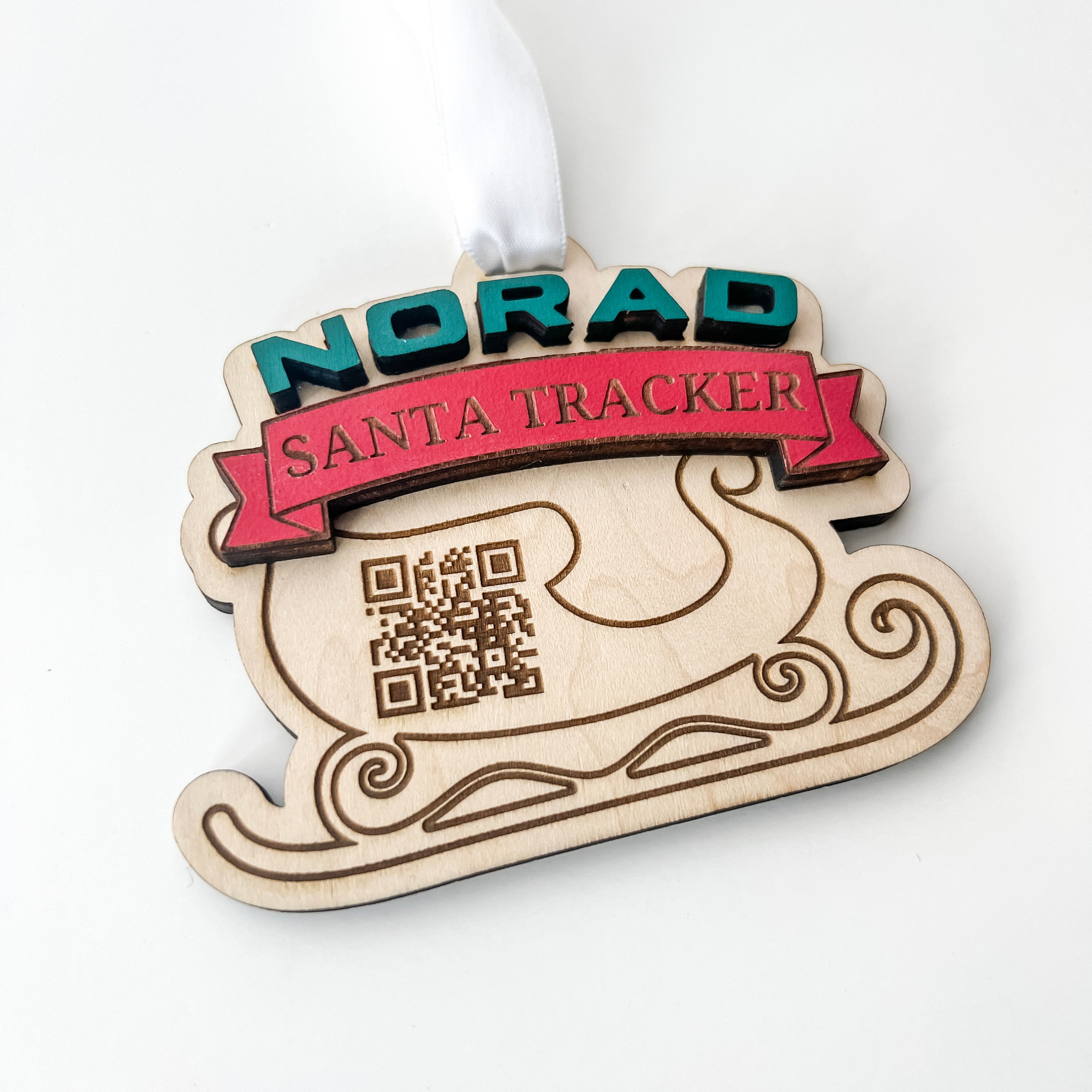Santa Claus Tracker QR Code Christmas Ornament for Kids Scan to Track ...