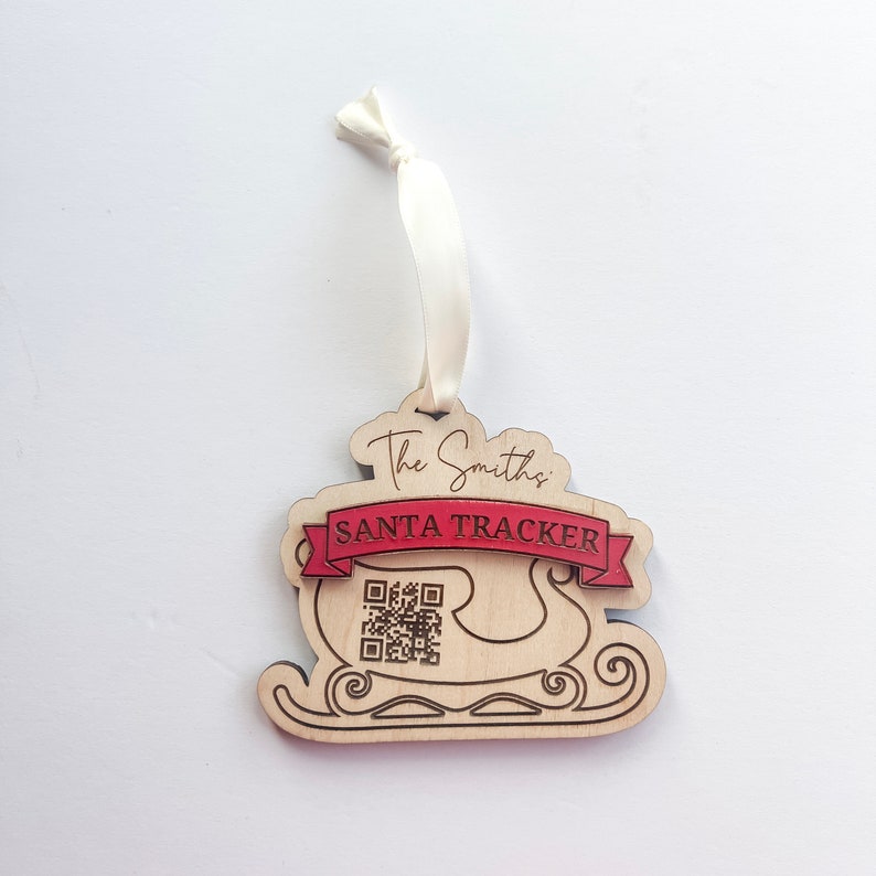 Santa Claus Tracker QR Code Christmas Ornament for Kids Personalized ...