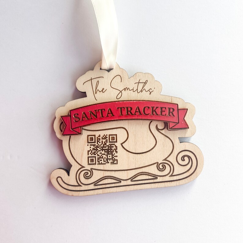 Santa Claus Tracker QR Code Christmas Ornament for Kids Personalized ...