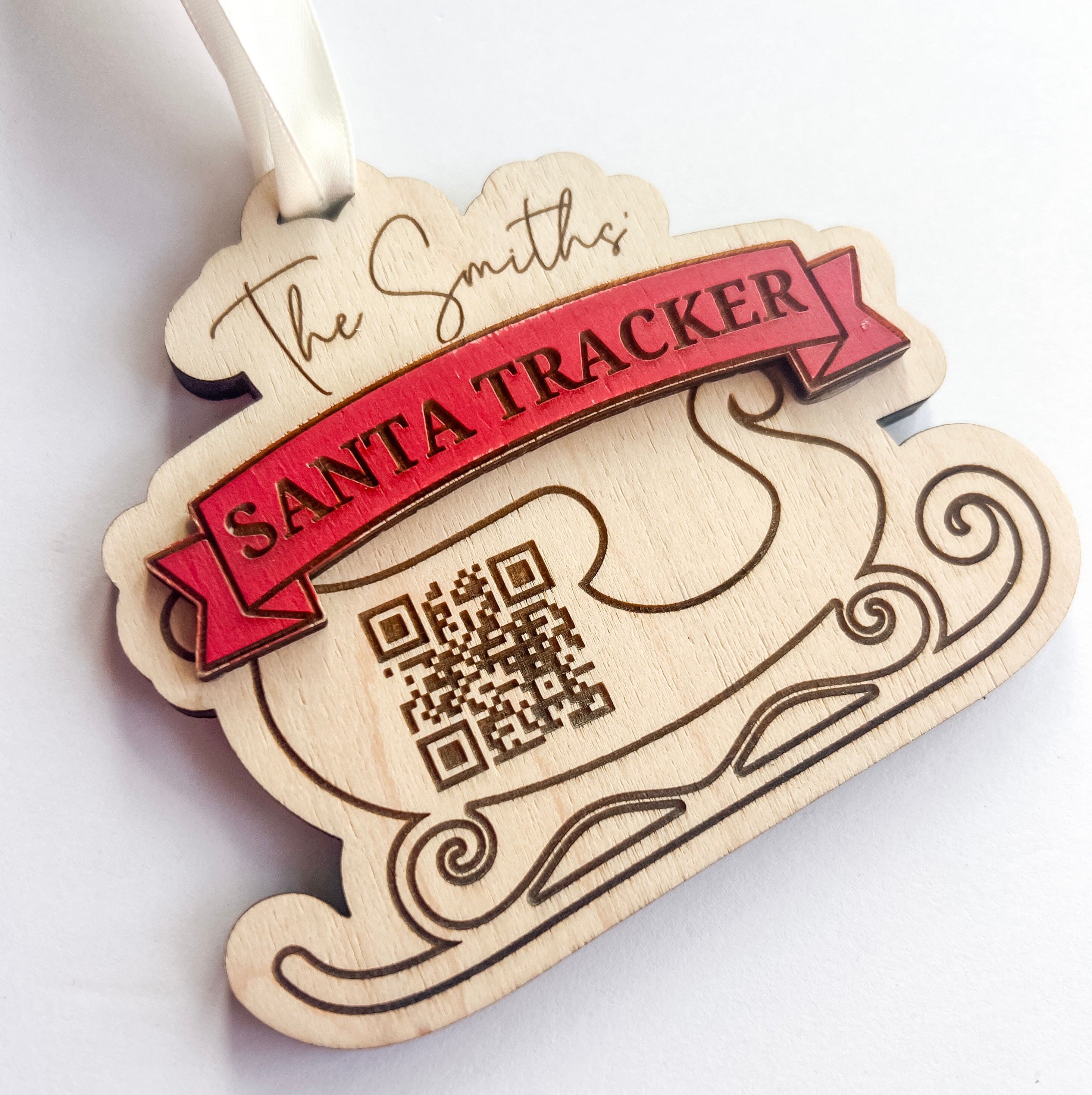Santa Claus Tracker QR Code Christmas Ornament for Kids Personalized ...