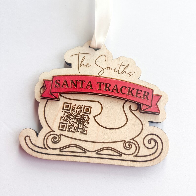 Santa Claus Tracker QR Code Christmas Ornament for Kids Personalized ...