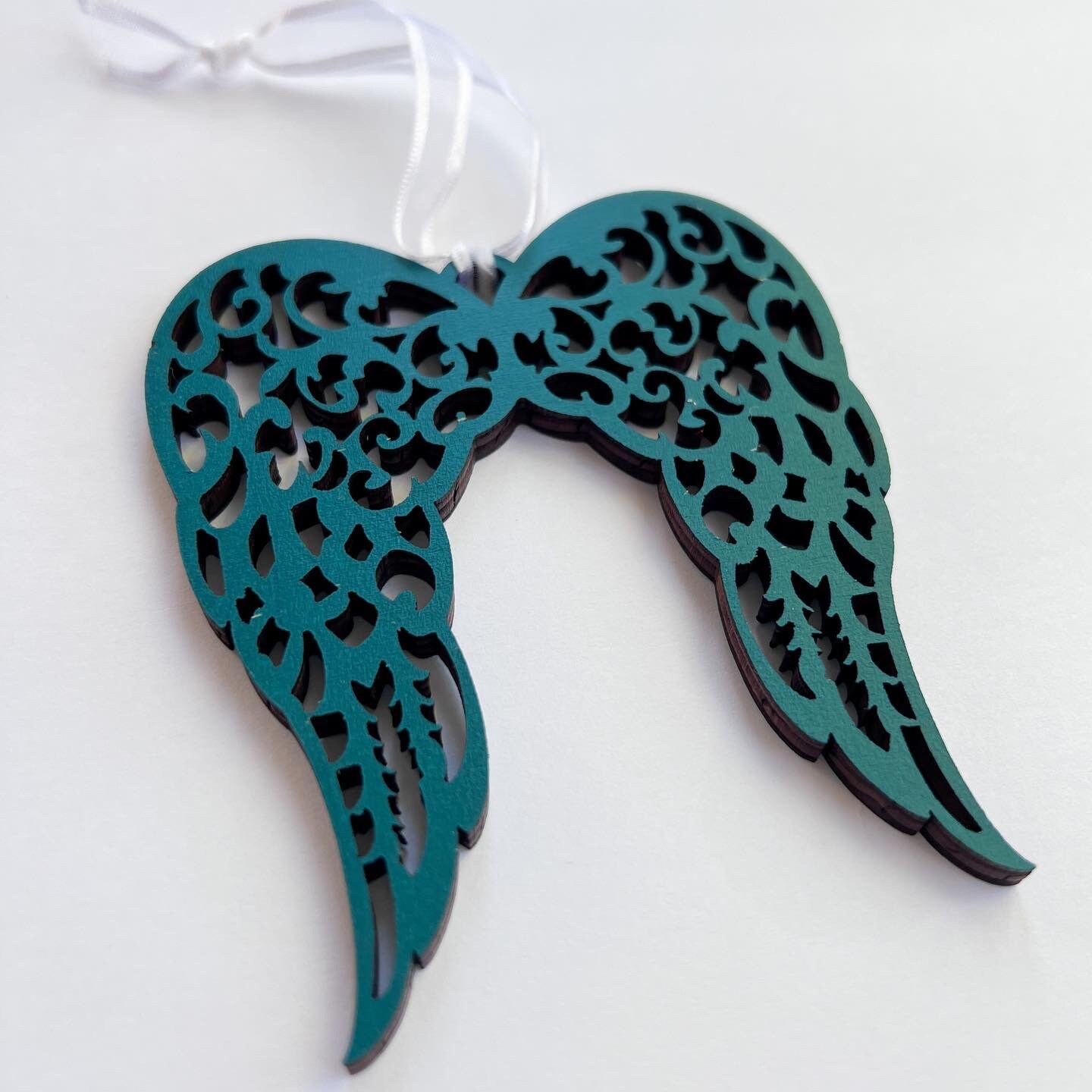 Angel Wing Christmas Wooden Tree Ornament Unique Shatterproof Wood ...