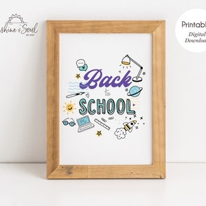 Back to School, Printable Decor, Printable Wall Art (digital Download ...