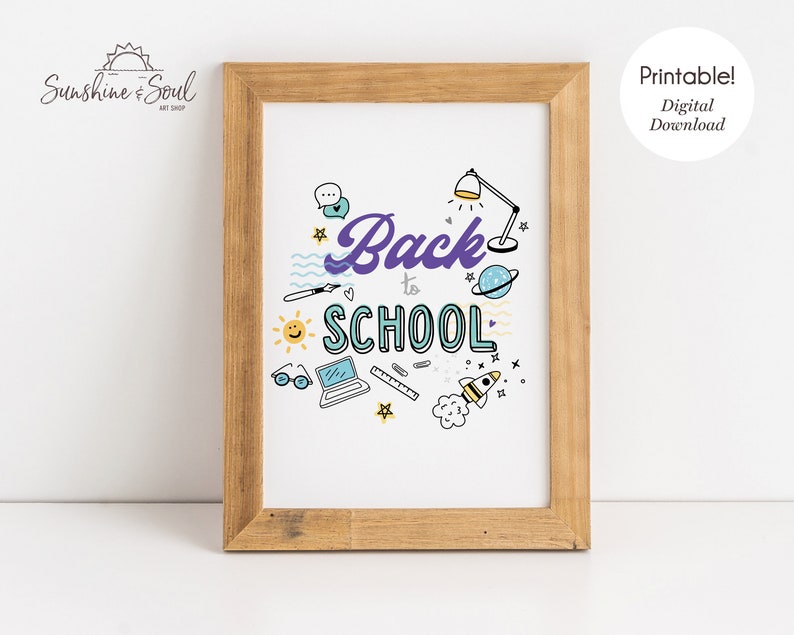 Back to School, Printable Decor, Printable Wall Art digital Download - Etsy
