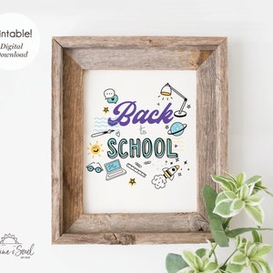 Back to School, Printable Decor, Printable Wall Art (digital Download ...