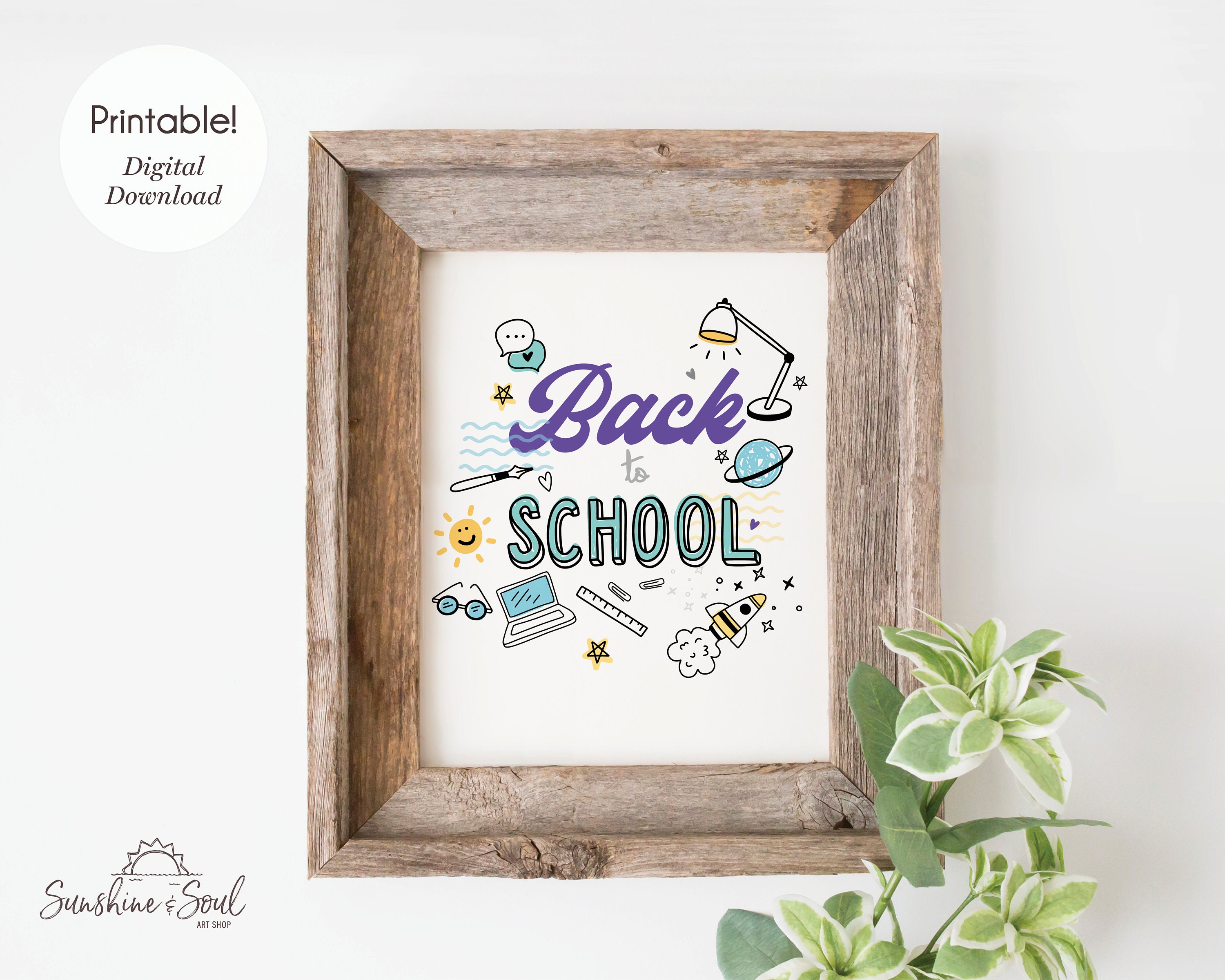 Back to School, Printable Decor, Printable Wall Art digital Download - Etsy