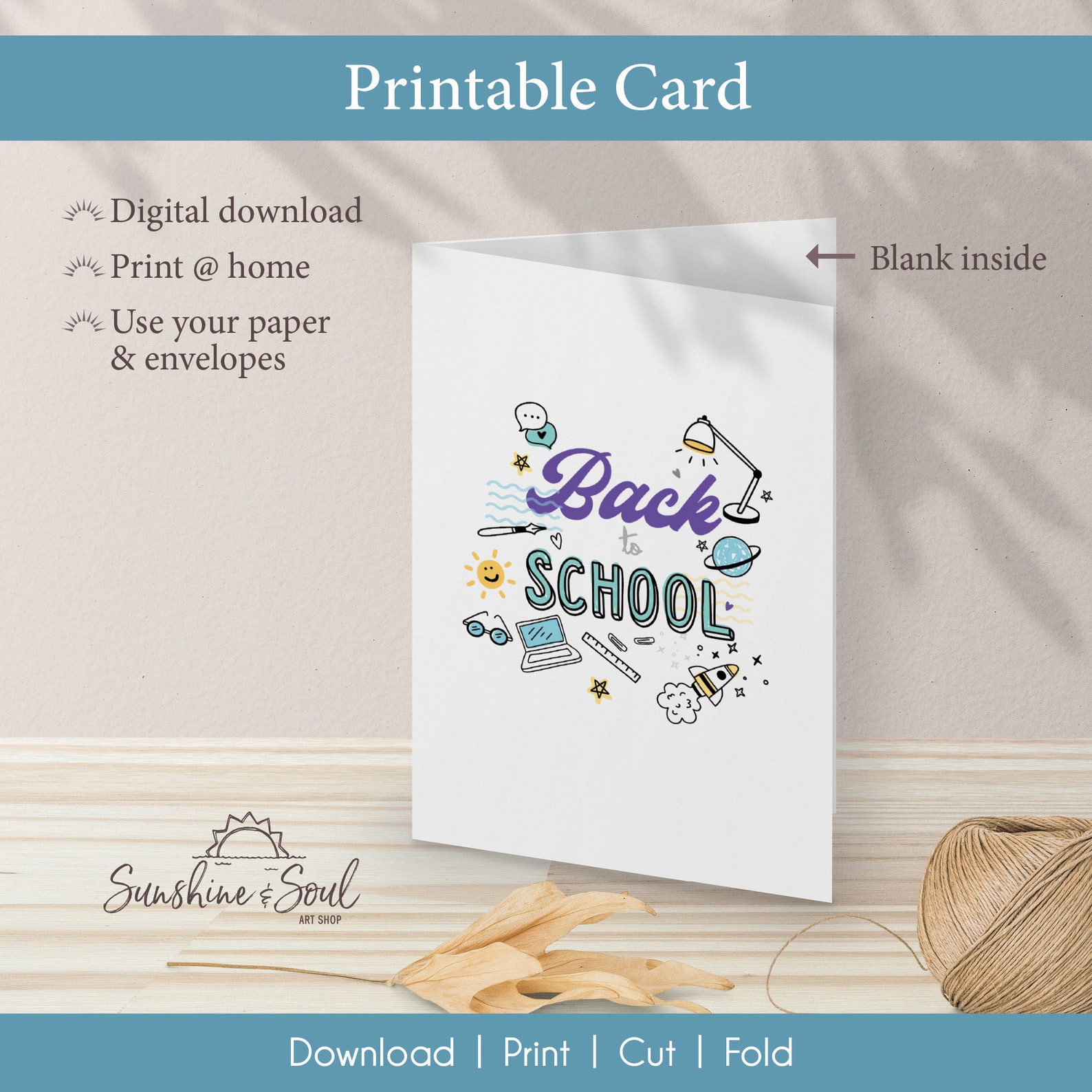 Back to School, Teacher Printable Card, Digital Download - Etsy