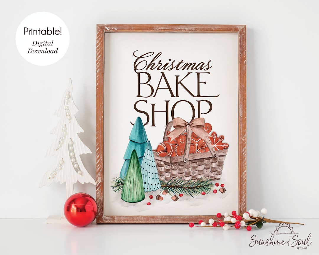 Christmas Bake Shop, Holiday Printable Wall Art (digital Download) - Etsy