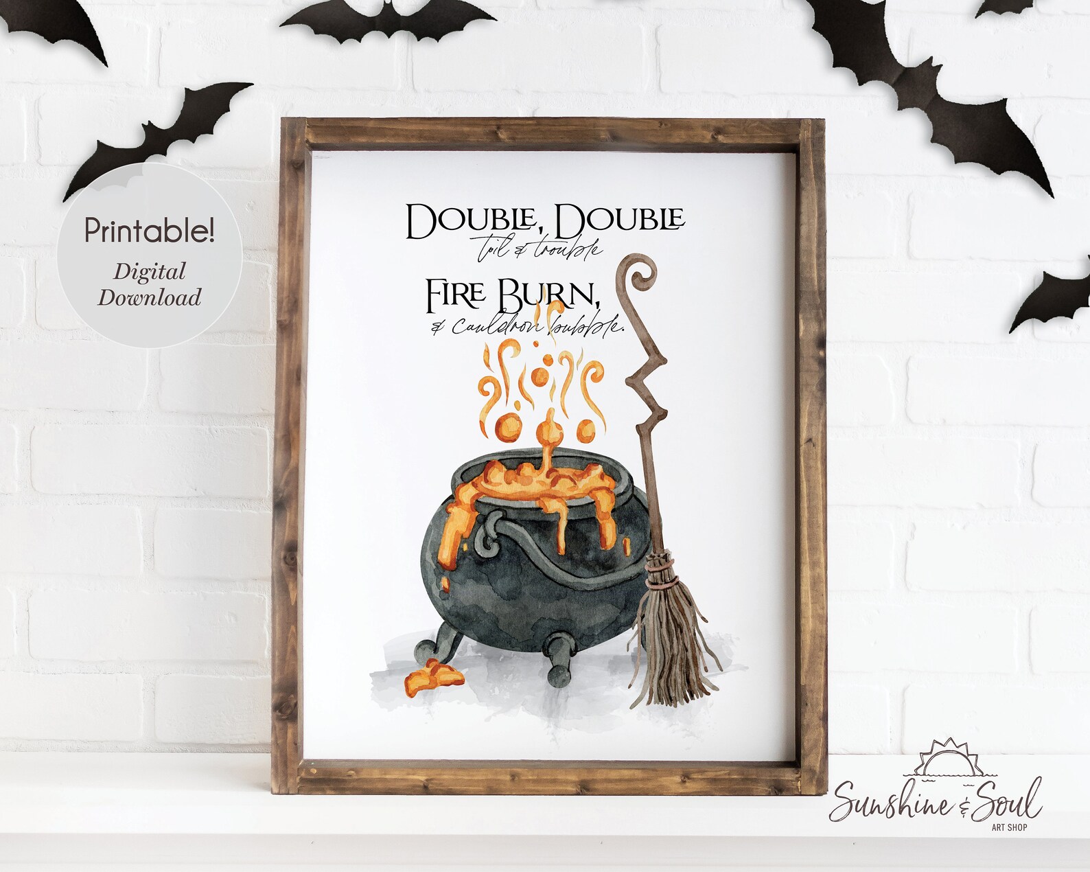 Double Double Toil and Trouble, Witches Cauldron Halloween Printable ...