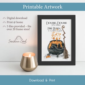 Double Double Toil and Trouble, Witches Cauldron Halloween Printable ...