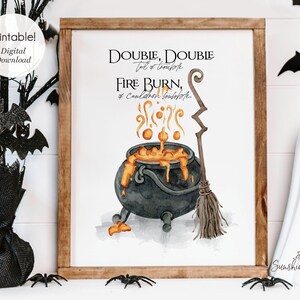 Double Double Toil and Trouble, Witches Cauldron Halloween Printable ...