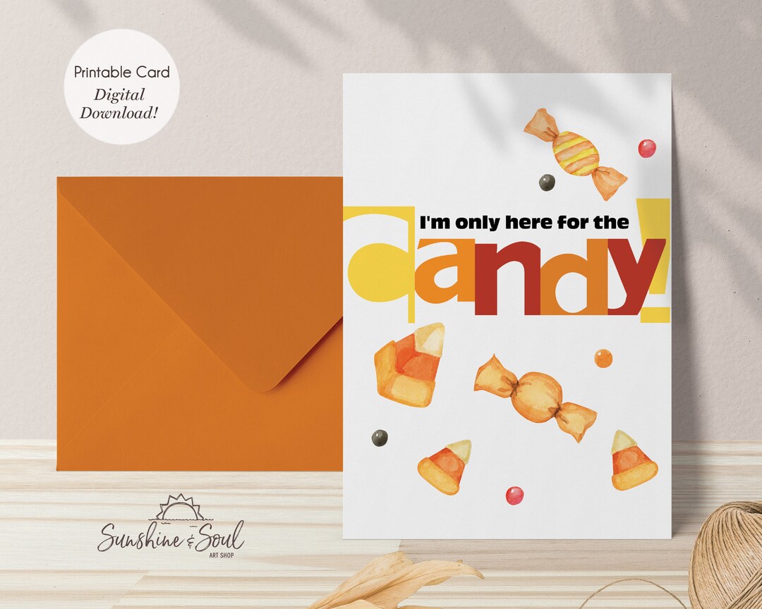 Halloween Candy Printable Card (digital Download) - Etsy